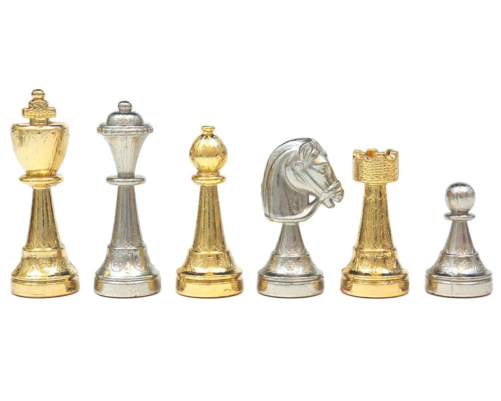 The Messina Gold & Silver Plated Italian Chessmen